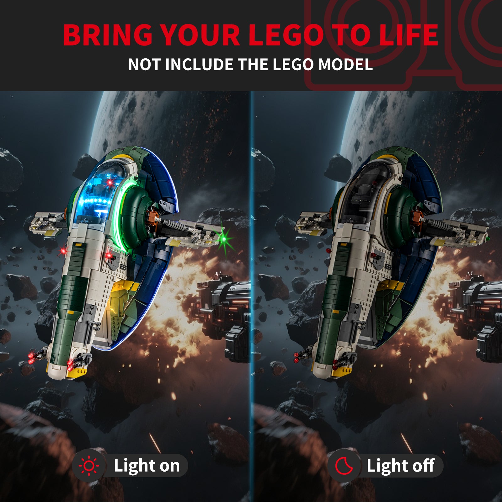 BriksMax 2.0 Light Kit for LEGO Jango Fett's Firespray-Class Starship ...