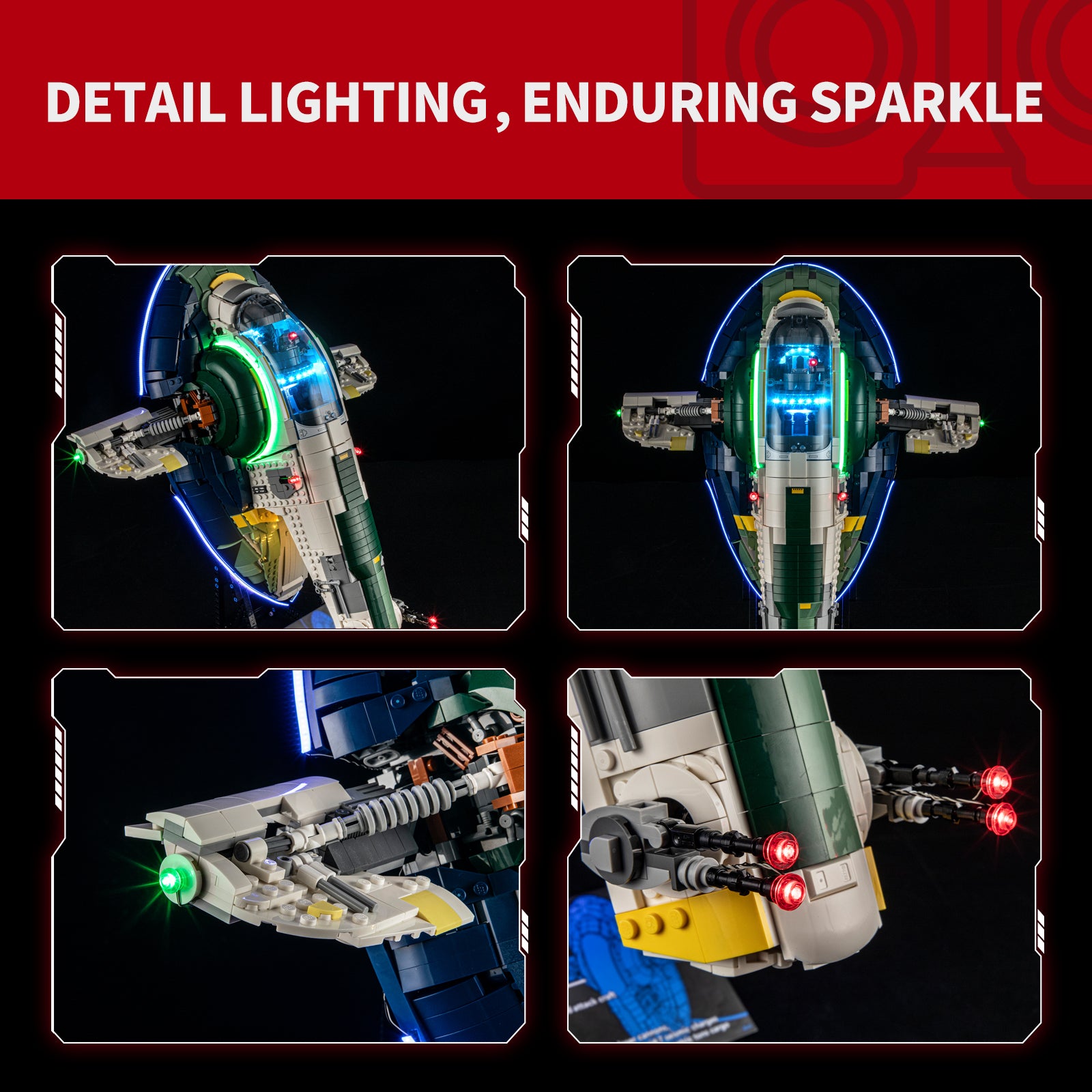 BriksMax 2.0 Light Kit for LEGO Jango Fett's Firespray-Class Starship ...