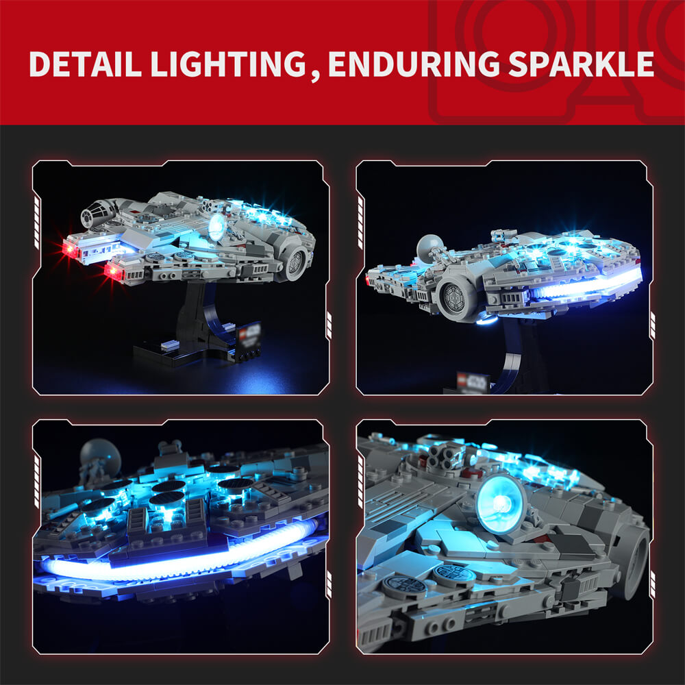 BriksMax 2.0 LED Light Kit for LEGO Millennium Falcon 75375 ...